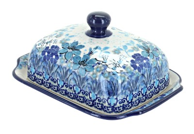 Blue Rose Polish Pottery Hummingbird Butter Dish : Target