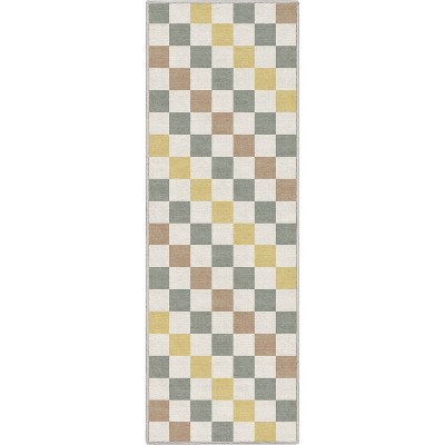 Well Woven Apollo Flat-pile Modern Squares Multi Blue 2' X 5' Runner ...