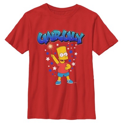 The Simpsons Boys July 4th Bart Unruly Sparkler Short Sleeve T-Shirt ...