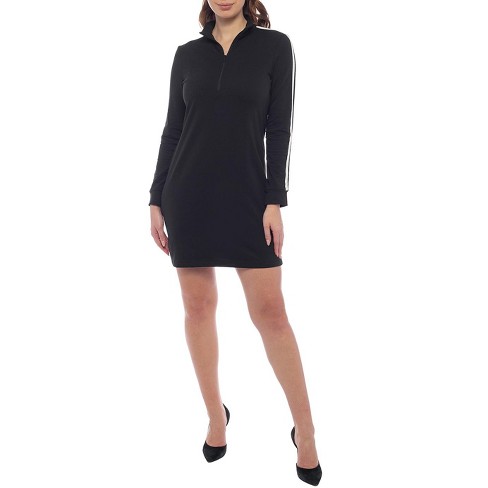Tiana B. - Zipper Pull Fitted Track Dress - Black/wh - S : Target