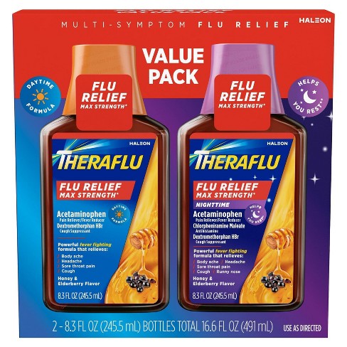 Theraflu Multi-symptom Flu Relief Max Strength Day & Night Liquid ...