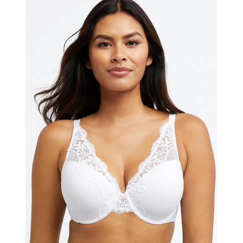 Bali One Smooth U Comfort Stretch Lace Underwire Bra White 36c Women's : Target