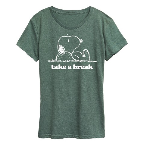 Women's Peanuts Snoopy Take A Break Short Sleeve Graphic T-shirt ...