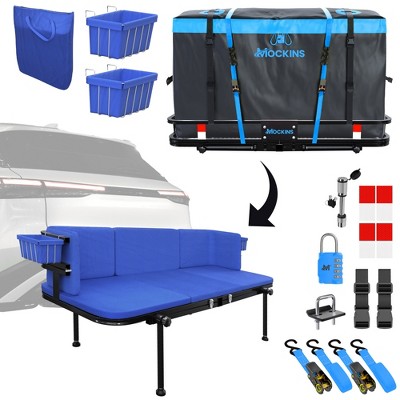 Mockins 48"x18"x6" 2-in-1 Hitch Cargo Carrier Basket And Hitch Bench ...