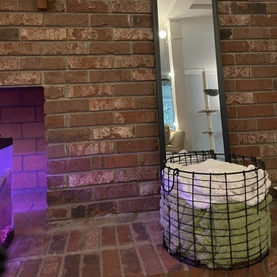 Large Round Wire Storage Basket With Handles Black - Hearth & Hand ...