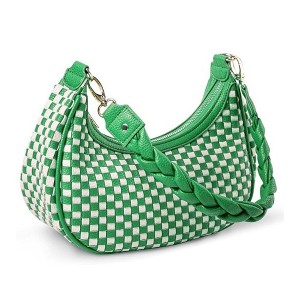 JANSNO Green Bohemian Woven Handbag for Women with Fashionable Faux ...