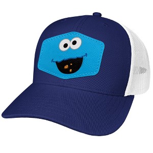 Sesame Street Cookie Monster Face Cotton Twill Trucker Cap With UV ...