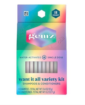 gemz Shampoo and Conditioner Want it All Variety Kit, Color Safe - 11ct ...