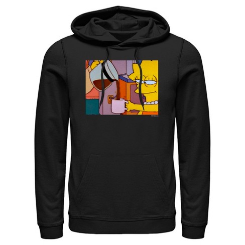 Men's The Simpsons Lisa Coffee Pull Over Hoodie - Black - Medium : Target