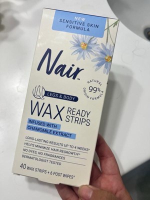 Nair Sensitive Hair Remover Legs & Body Wax Strips - 40ct : Target