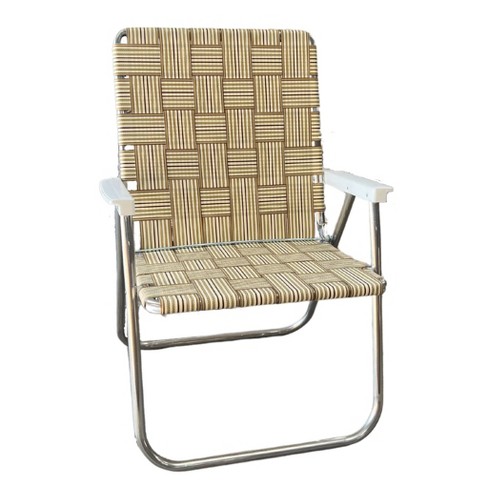 Lawn Chair Usa Folding Aluminum Extra Wide Magnum Webbed Chair (tan ...
