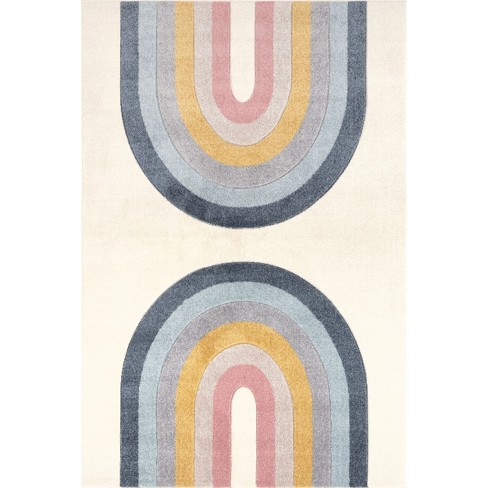 Nuloom Jerri Double Half Rainbow Kids Indoor Area Rug : Target