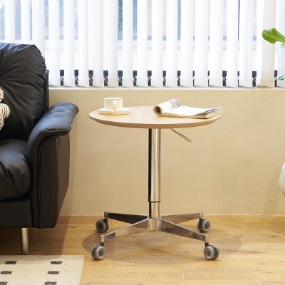 Movable Adjustable Coffee Table 360 Swivel Counter Bar Height Aluminum ...