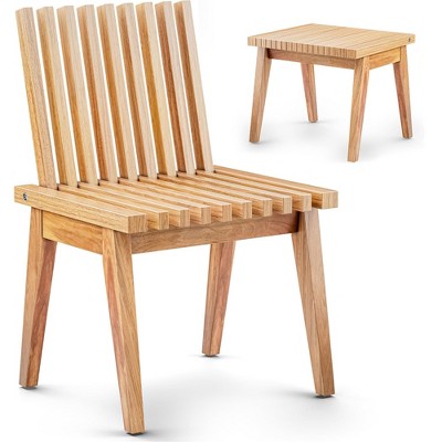 Melino 20 Inch 3-in-1 Convertible Acacia Wood Bench for Indoors and ...