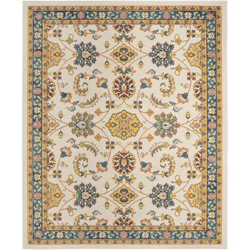 Nourison Essentials Floral Persian Indoor Outdoor Rug Ivory Gold 8' X ...