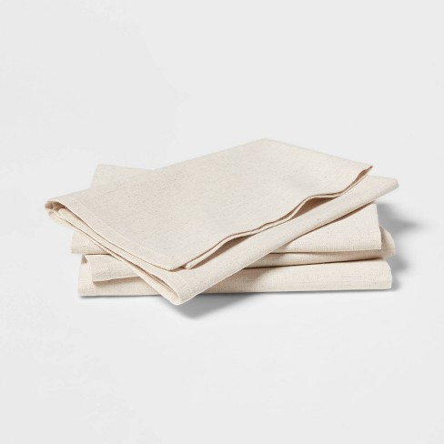 4pk Cotton And Linen Blend Napkins - Threshold™: Reversible Solid Cloth ...