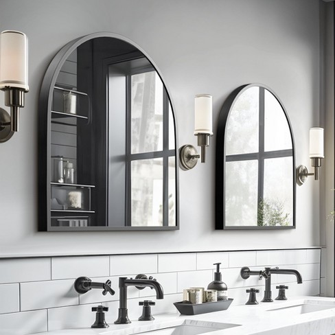 Dovelina Modern Arch Metal Frame Bathroom Vanity Mirrors Wall Mirror ...