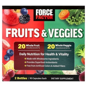 Force Factor Fruits And Veggies, 2 Bottles, 90 Capsules Each : Target