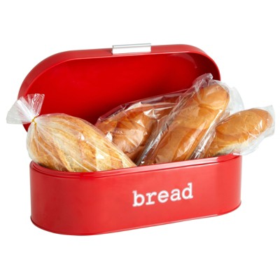 Brandclub - Juvale Large Red Metal Bread Box for Kitchen Countertop ...