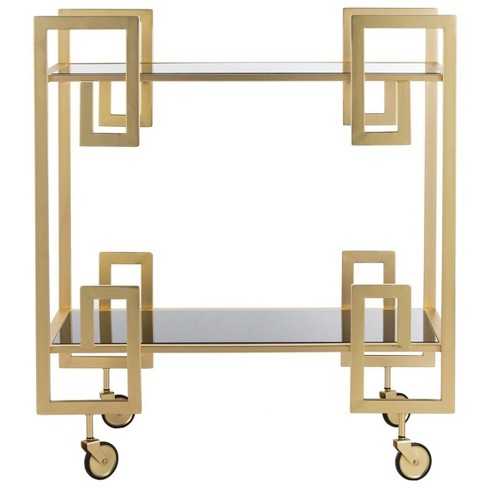 Eliza 2 Tier Bar Cart - Matte Brass/glass - Safavieh : Target