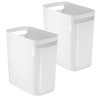 mDesign Slim Plastic Trash Can Garbage Wastebasket, 12" High - 2 Pack ...