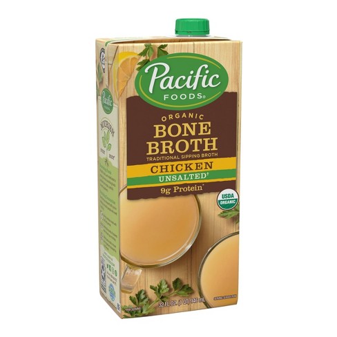 Pacific Foods Organic Gluten Free Unsalted Chicken Bone Broth - 32oz ...