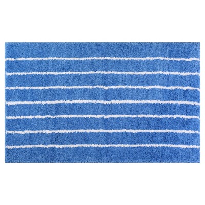 Unique Bargains Striped Pattern Soft Absorbent Non-slip Bath Mat Dark ...