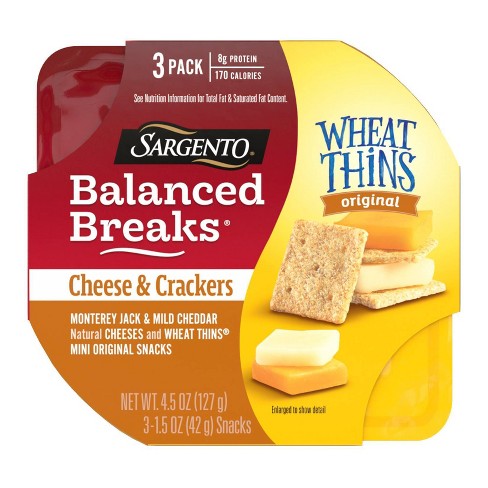 Sargento Balanced Breaks Cheese & Mini Wheat Thin Crackers - 4.5oz/3ct ...