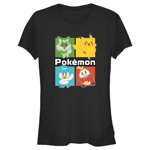 Juniors Womens Pokemon Colorful Square Characters T-shirt : Target