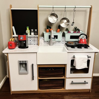 Kidkraft Farmhouse Play Kitchen With 18pc Accessory Play Set : Target