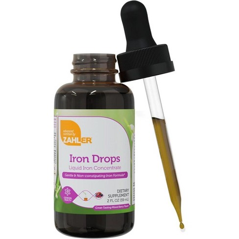 Zahler Iron Drops, Liquid Iron Concentrate, Gentle And Non-constipating ...