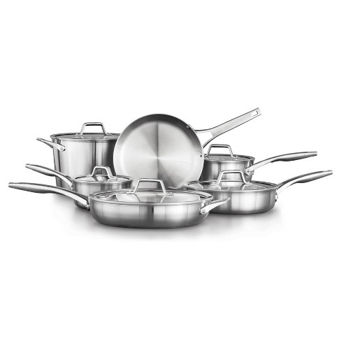 Calphalon Premier Stainless Steel 11pc Set: Cookware Set With Tempered ...