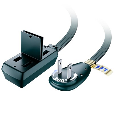 Maximm Cable 360 Degree Rotating Flat Plug Extension Cord 16 Awg 3 ...