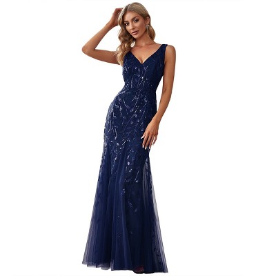 Sequin V Neck Strap Fishtail Maxi Dress : Sequin V Neck Strap Fishtail ...