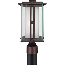 Franklin Iron Works Mission Post Light Fixture Led Bronze 15 1/2 ...