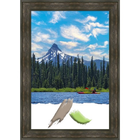 Amanti Art Rail Rustic Char Picture Frame Opening Size 24x36 In. : Target