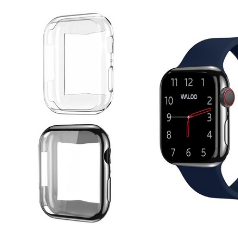 Waloo 2 Pack Soft Electroplated Case For Apple Watch - 44mm - Clear ...