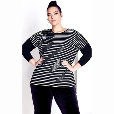 Avenue | Women's Plus Size Lizzy Top - Black - 22w/24w : Target