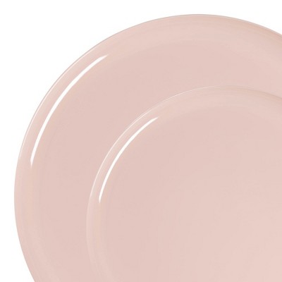 Trendables Light Pink Disposable Plastic Plate Set - Setting For 30 ...