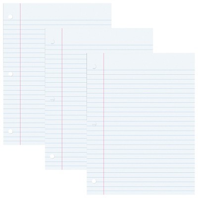Pacon® Filler Paper, White, 3-hole Punched, Red Margin, 3/8" Ruled, 8" X 10.5", 200 Sheets Per ...