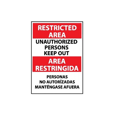 National Marker Restricted Area Unauthorized Persons Keep Out Bilingual ...
