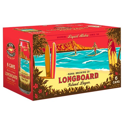 Kona Longboard Island Lager Beer - 6pk/12 Fl Oz Cans : Target