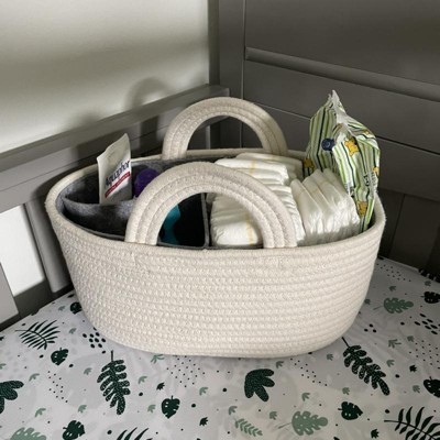 Coiled Rope Diaper Caddy With Dividers - Cloud Island™ Cream : Target