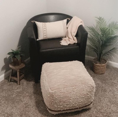 Branchville Square Pouf Cream Boucle - Threshold™ : Target