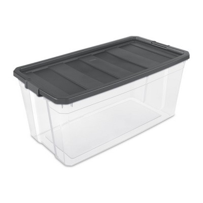 Sterilite 40 Quart Clear Plastic Modular Stacker Storage Bin Tote ...