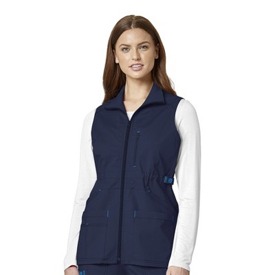 Wink Wonderflex Women's Utility Zip Fashion Vest, Navy, Xl : Target