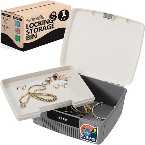 Serenelife 2 Gallon Locking Storage Bin - Slsbxn500gy, Gray : Target