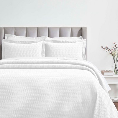 Cotton Medium Weight Matelasse Weave Diamond Lattice Bedspread Set ...