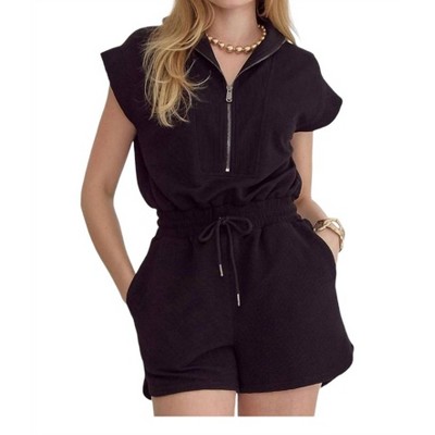 Women's Textured Collared Romper - Entro : Target
