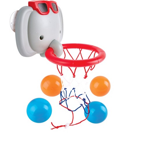 Hape: Elephant Pal Bathtub Basketball Hoop With 4 Floating Soft Balls ...